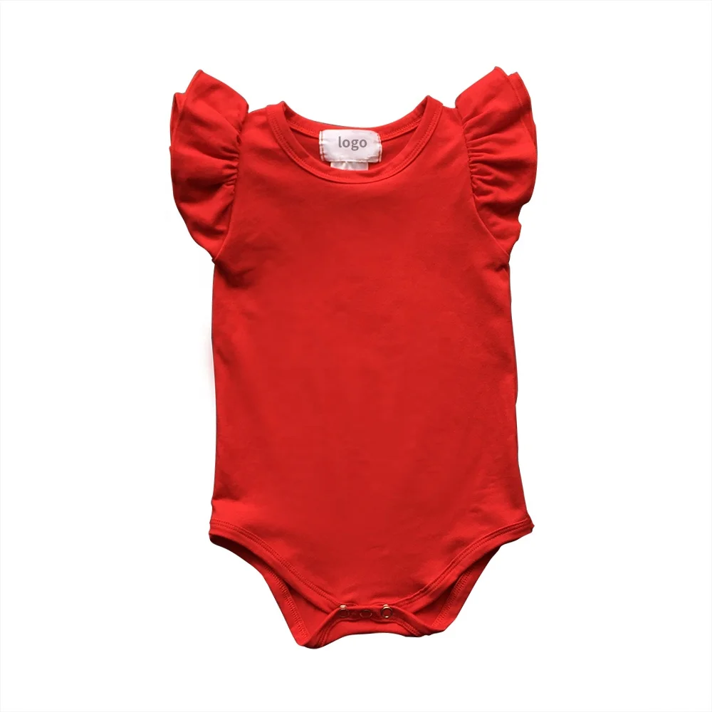 High Quality Wholesale Solid Color Infants Cotton Ruffle Rompers Baby ...