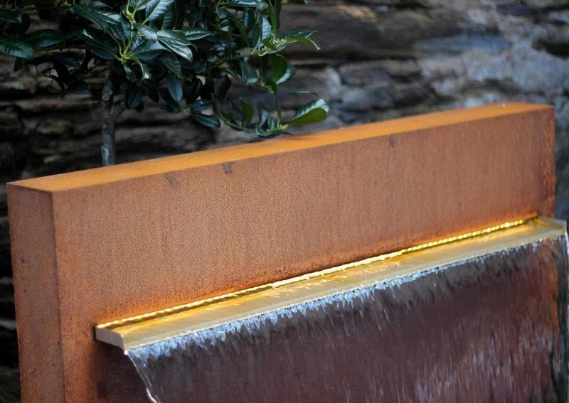 Corten Steel Pool Fountain And Waterfall For Garden - Buy Corten Steel ...