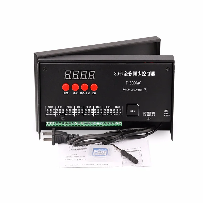 T8000A TTL T8000AC DMX 512 RGB 8192 Pixels SD Card Controller