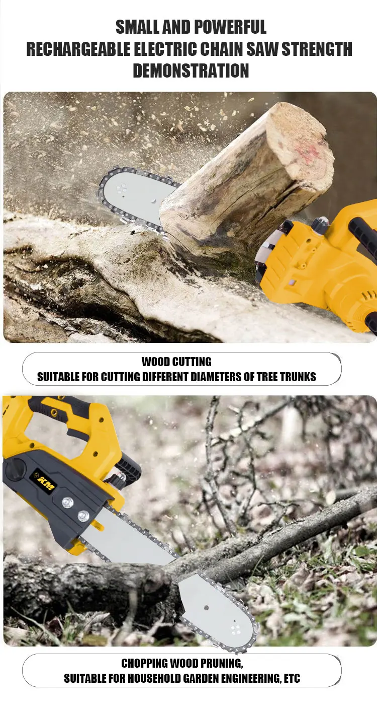 Km 12 Inch Professional Battery Chainsaw New Design Woodworking Cutting ...