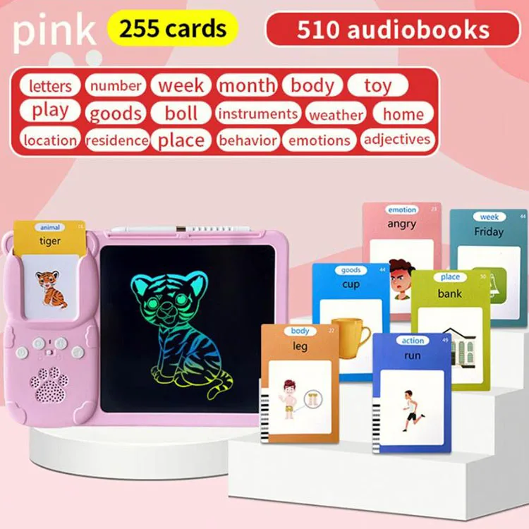 Preschool Learning Toys Flash Cards Reading Game Double Sided 510 Words ...