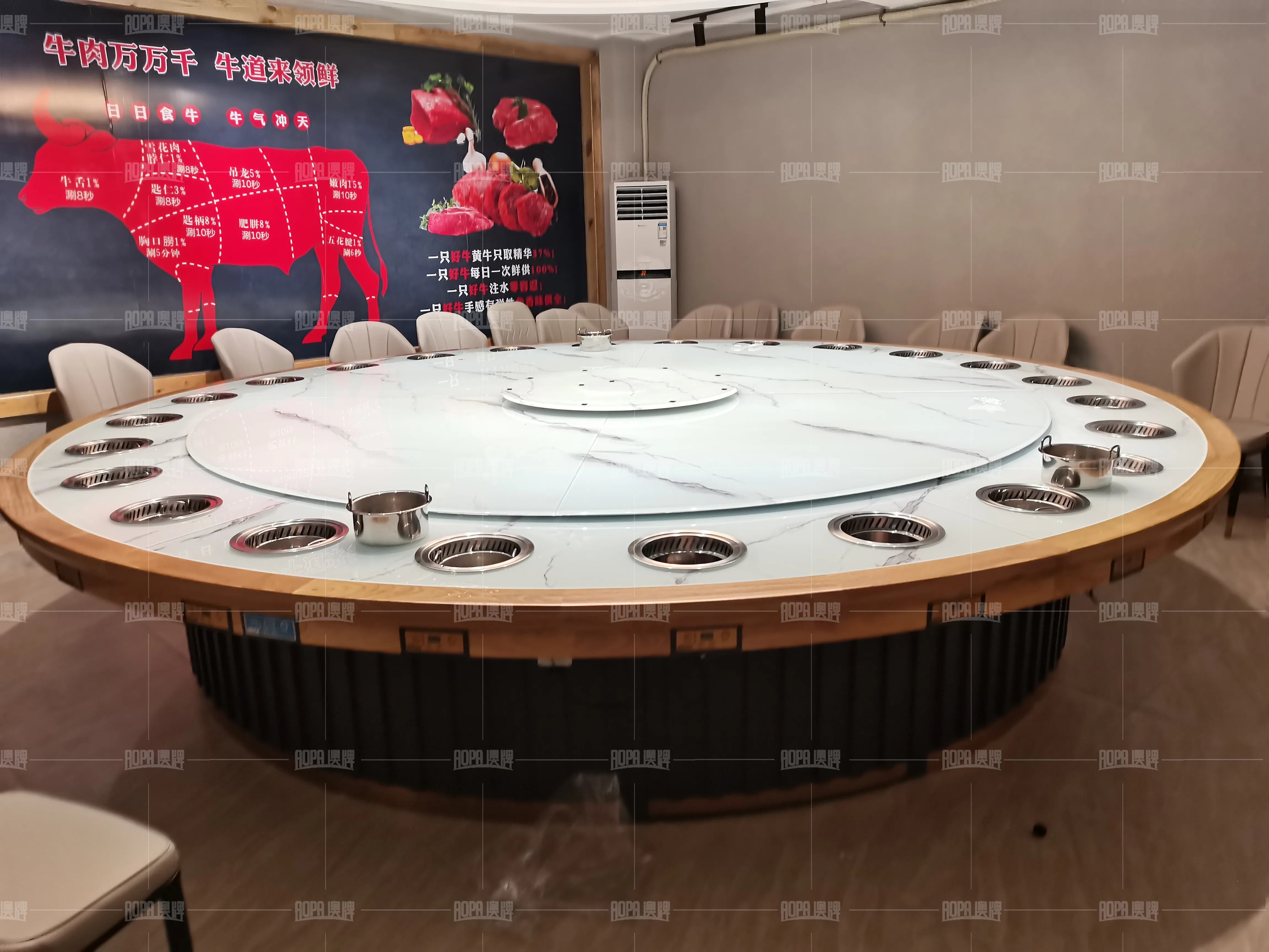 Modern Hotpot Restaurant Dining Room Custom Divide Mini Induction ...