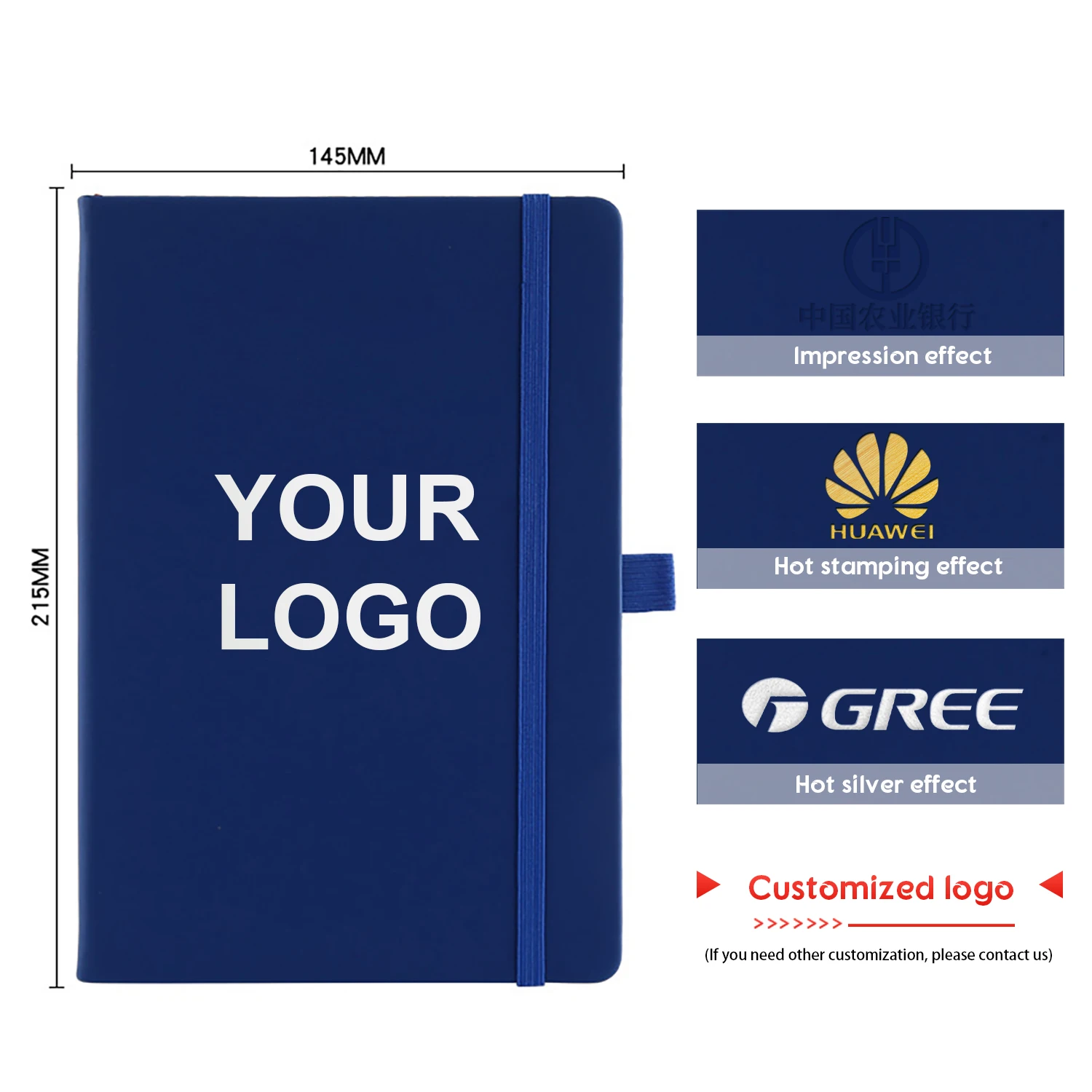 Wholesale Custom Logo A5 Notebook - Elastic Strap Pen Holder