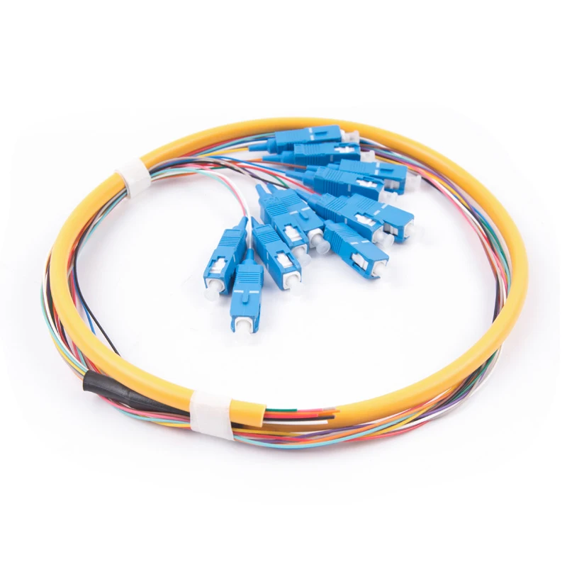 12 Strand 9/125 Fiber Optic Pigtail Sc/apc Single Mode 12 Fiber Pigtail ...