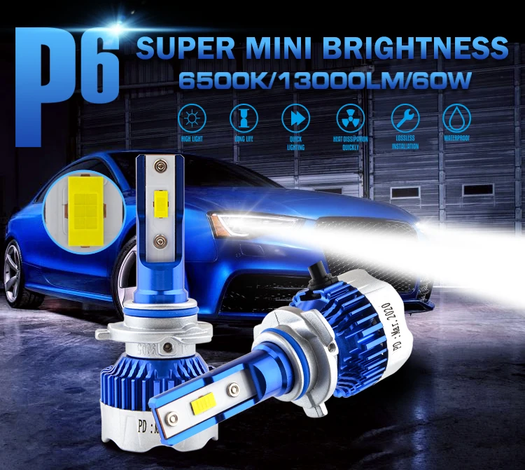 Prilight P6 Led Headlight - 13000lm Brightness for All Cars
