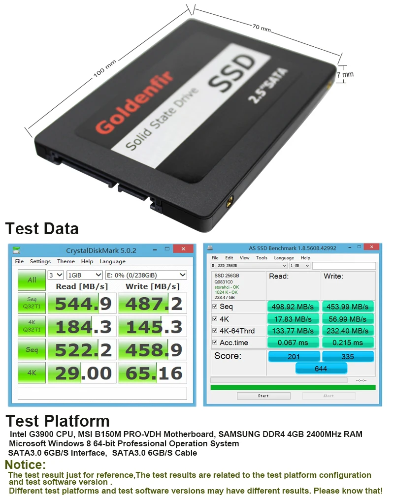Goldenfir Sataiii Ssd 120gb 128gb 240gb 256gb 360gb 480gb 500gb 512gb ...