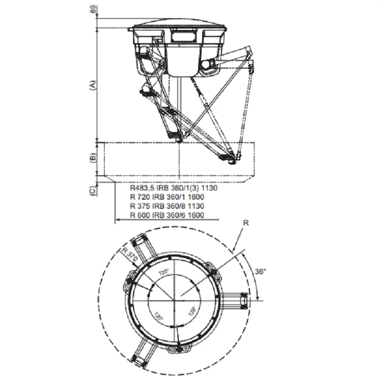 Delta Robot IRB 360 FlexPicker - 4-Axis Industrial Robot Arm for High ...