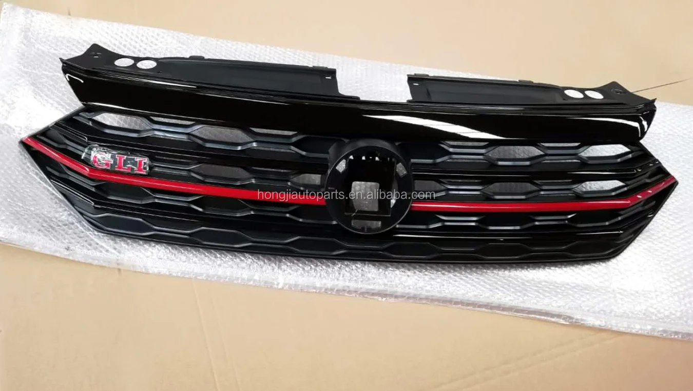 Car Gli Front Grille For Vw Jetta Gli 2019 2020 Mesh Grille Red Trim ...