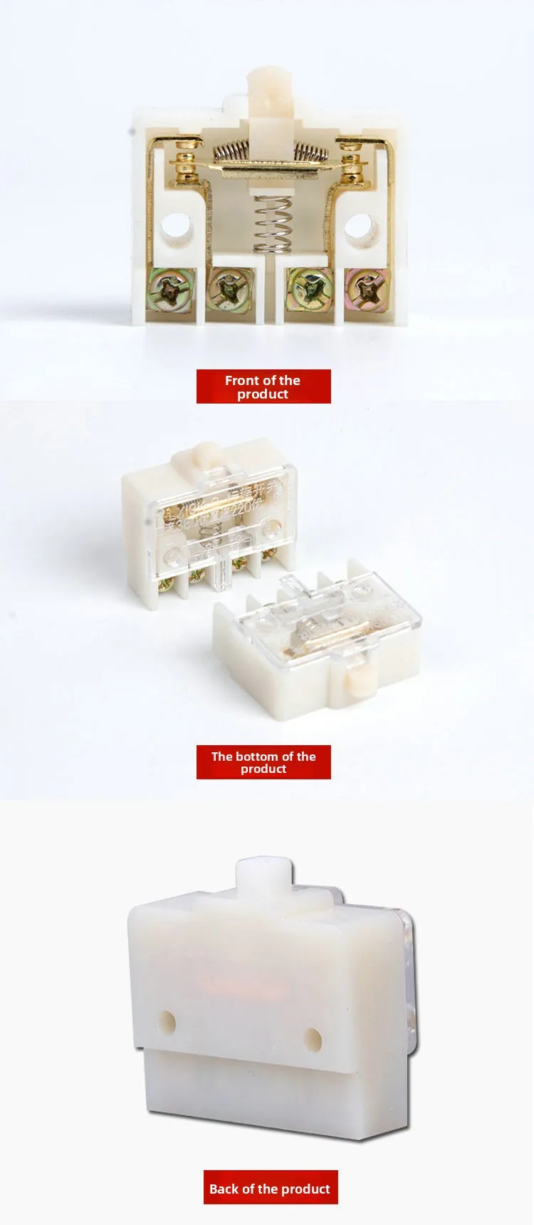 LX19K-B Trip Mini Limit Micro Switch - 4 Screws AC380V DC220V 5A