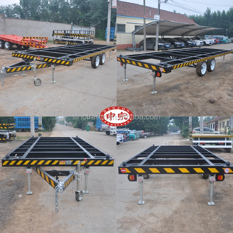 3ton Skeleton Tandem Trailer Flatbed Trailer 20ft Container Trailer ...