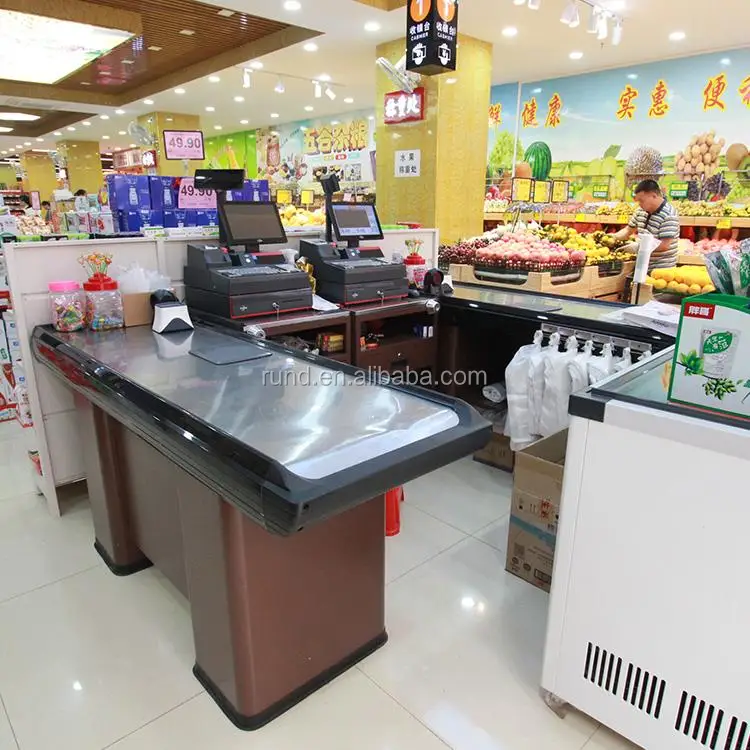 Supermarket Cashier Table & Steel Retail Checkout Counter - OEM/ODM ...