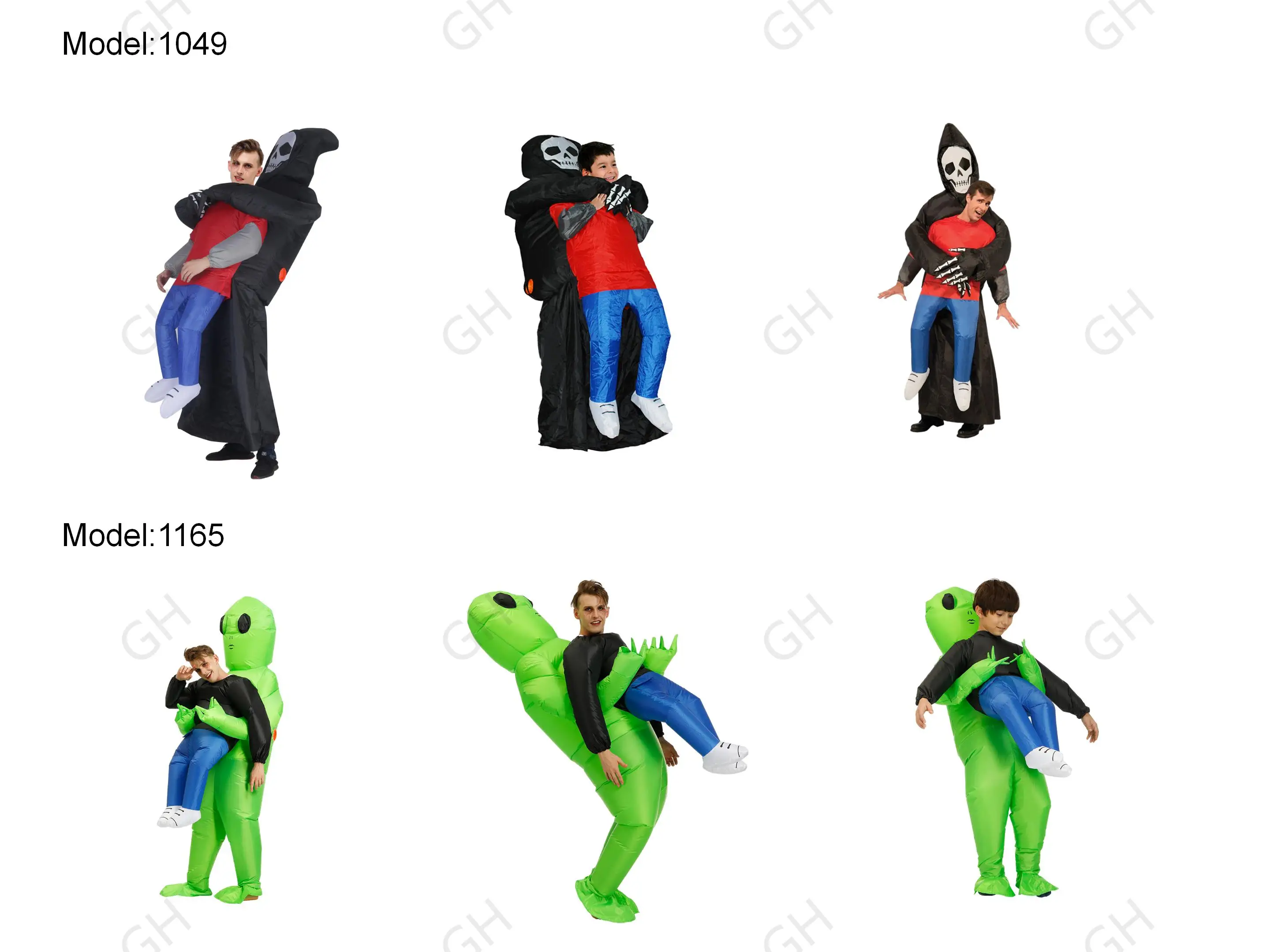 Halloween Inflatable Green Alien Hug Costume Blow Up Et Hug Cosplay For ...