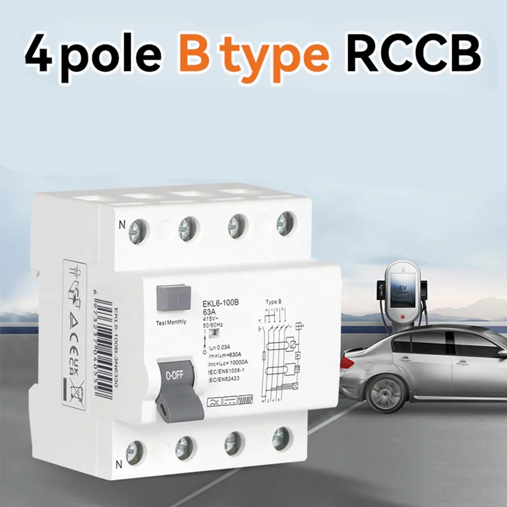 RCD Type B Evse - Reliable 4pole DC Earth Leakage Protection