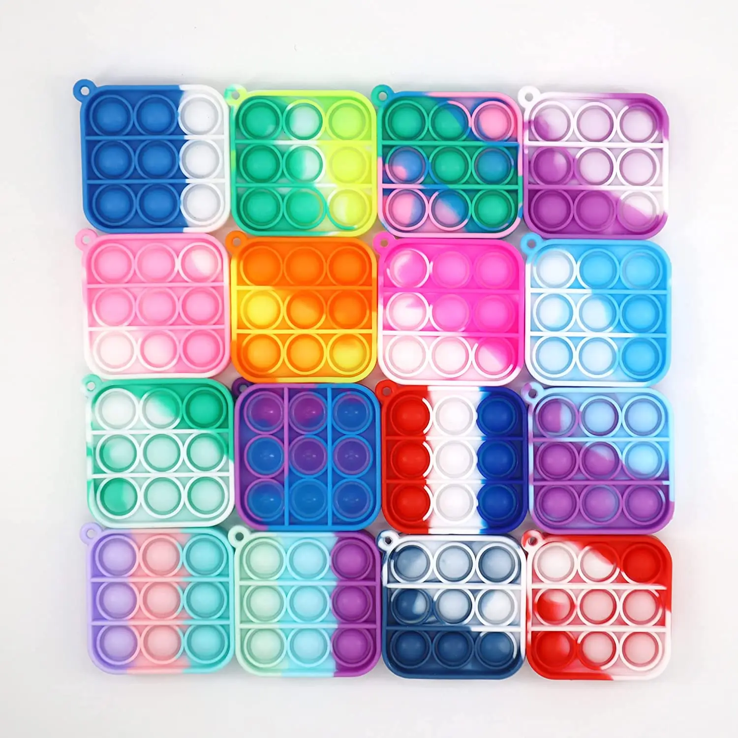 Fidget Toys Silicone Push Bubble Mini Popper Toy Key Chain for Children ...