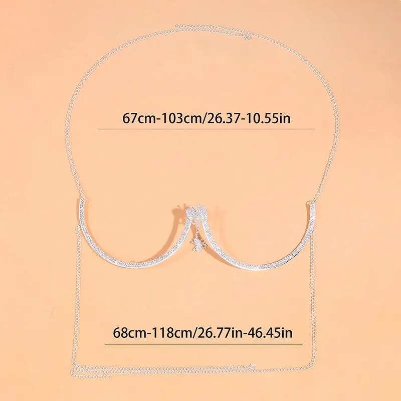 Stonefans Double Butterfly Chest Bracket Chain Body Jewelry Sexy Women ...