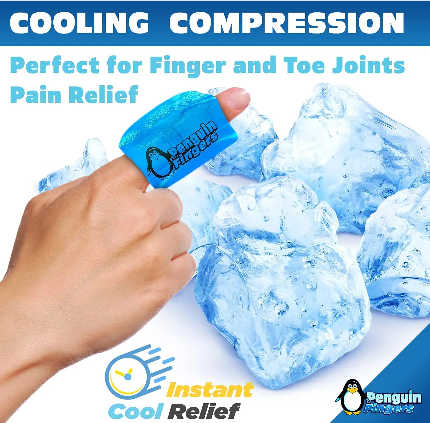 Finger and Toe Cold Gel Ice Pack Reusable Cryotherapy Compression ...