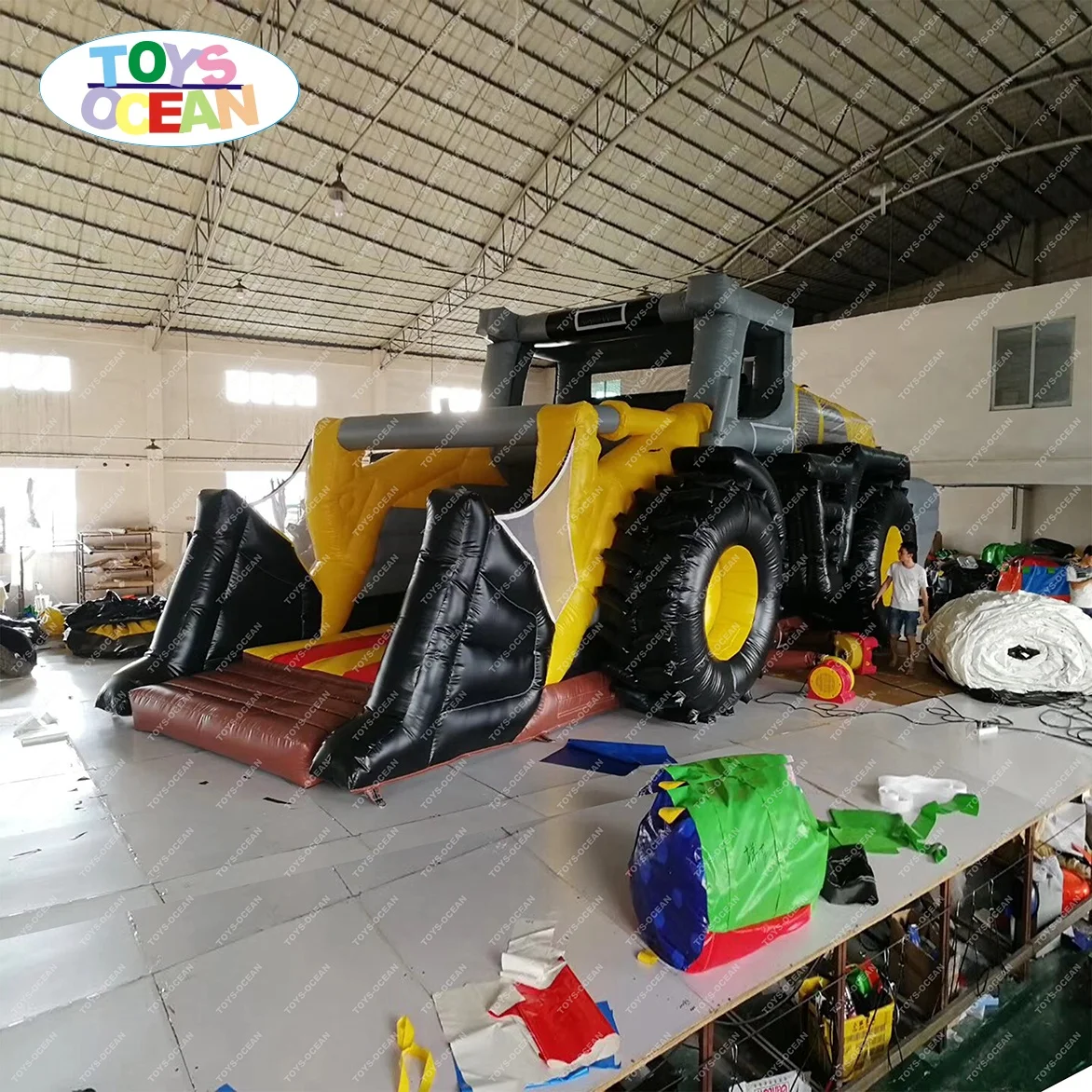 Inflatable Digger Bounce Castle - Engineer Truck Combo