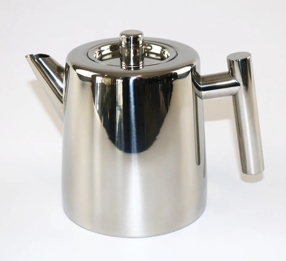 1.2l Tea Maker Mirrored Polished Double Wall Insulated Teapot Stainless ...