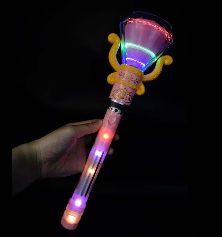Cute Girl Kids Flashing Light Stick Flashing Stick Diamond Spinning LED ...