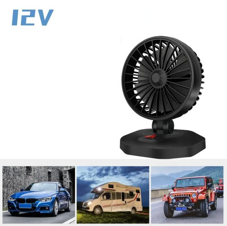 DC 12v Mini Car Fan 360 Degree Rotatable air Cooling Fan Electric Cars ...