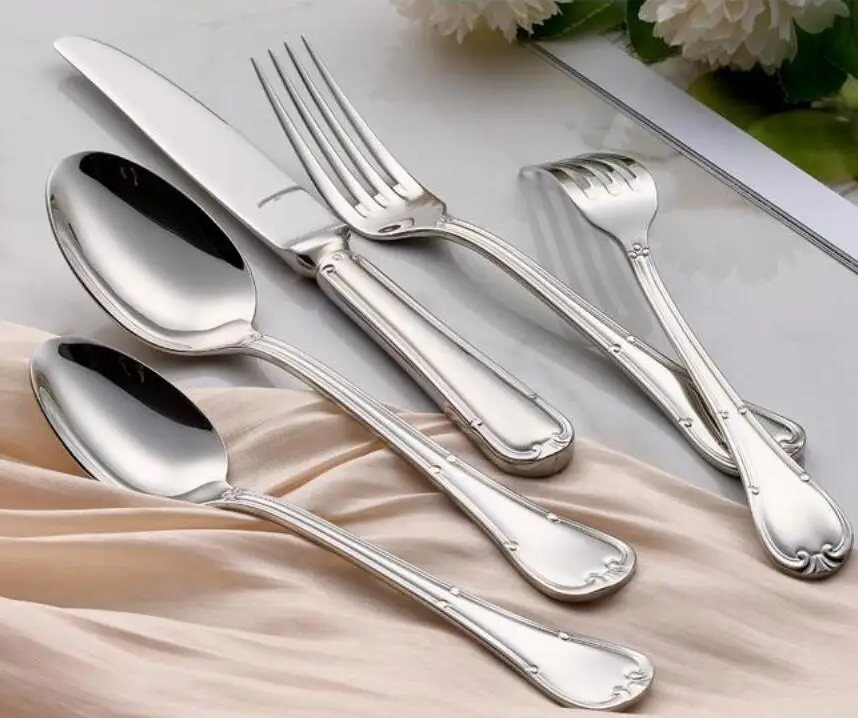 Luxury Stainless Steel Kitchen Cutlery Set 4 Pcs Flatware Set Knife ...