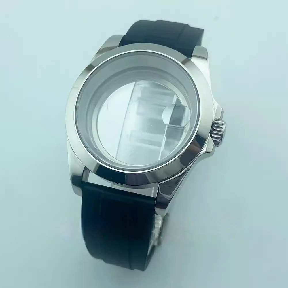 39mm Waterproof Stainless Steel Watch Case & Rubber Strap, OEM