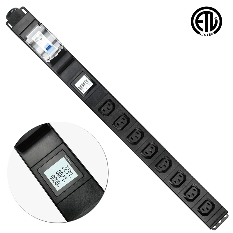 China LCD Meter PDU 8 Way C13 30a 240v Rack Mount PDU Power Strip for ...