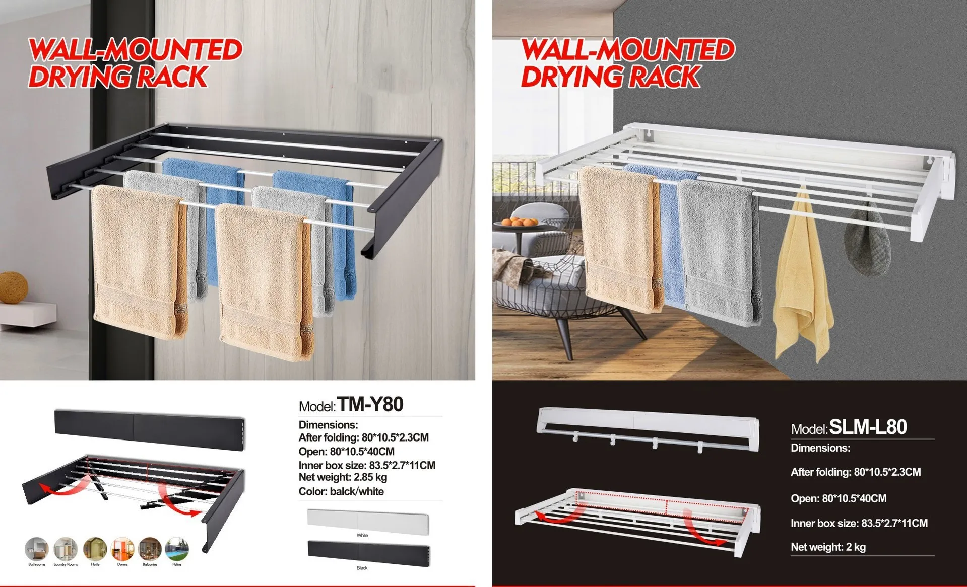 Wall-mounted Retractable Clothes Dryer Indoor And Outdoor Retractable ...