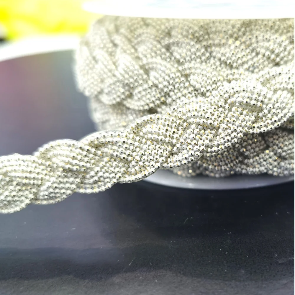 S164 Fashion Iron on Ball Chain Trim - Decorative Accents