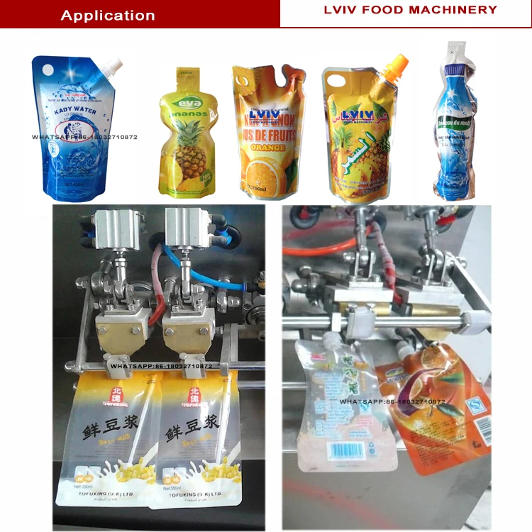Korea Ice Soju Drink Pouch Filling Capping Machine +86 18032710872