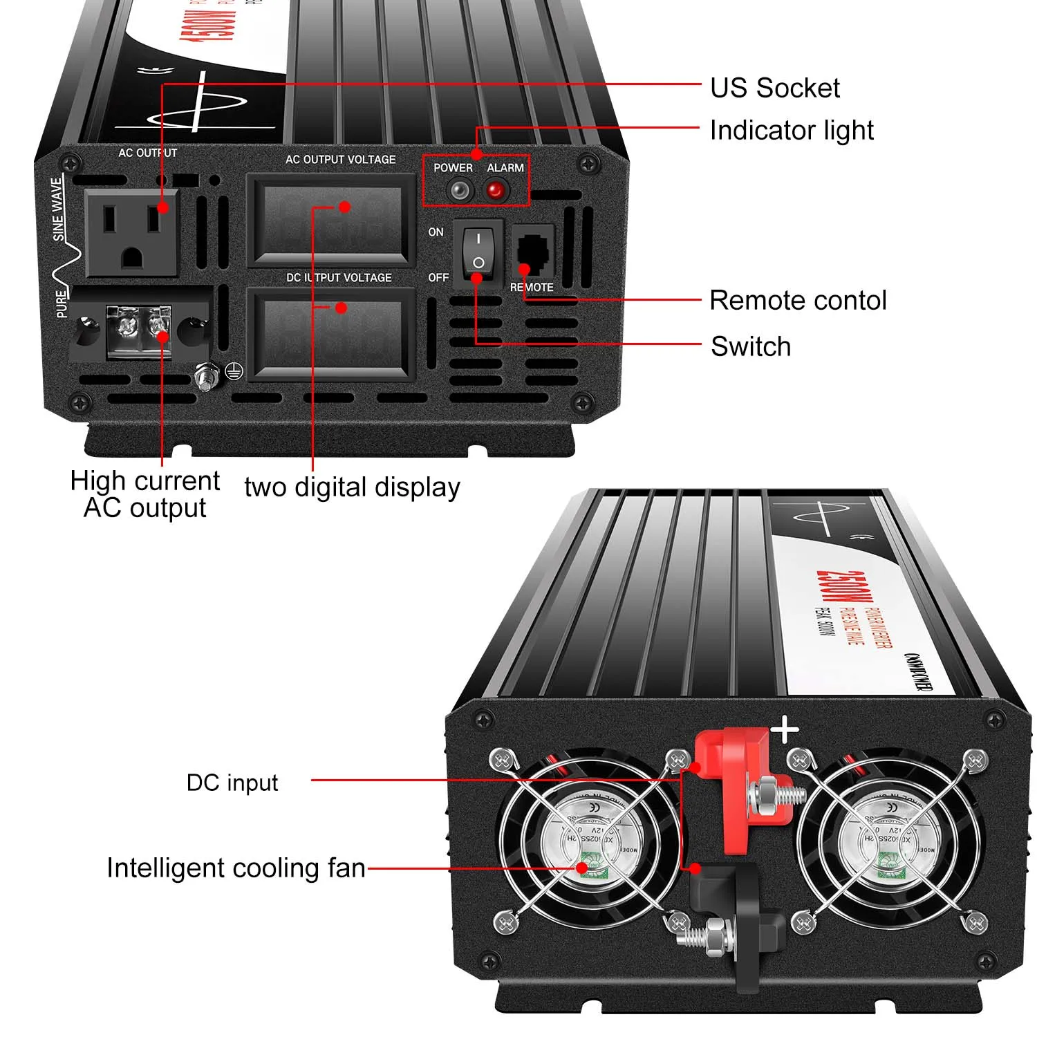 2500W Power Solar Inverters - Reliable DC to AC Conversion