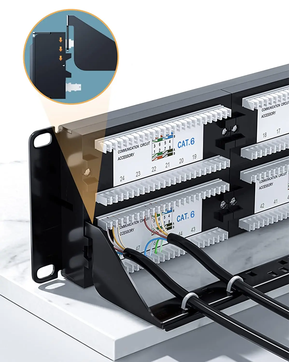 Unshielded Modular Patch Panel Utp Cat6 2u 48 Ports Network Cabling ...