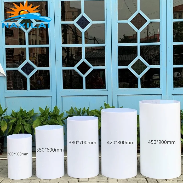 Naxilai Transparent Clear Acrylic Round Pillars Columns Plinths ...
