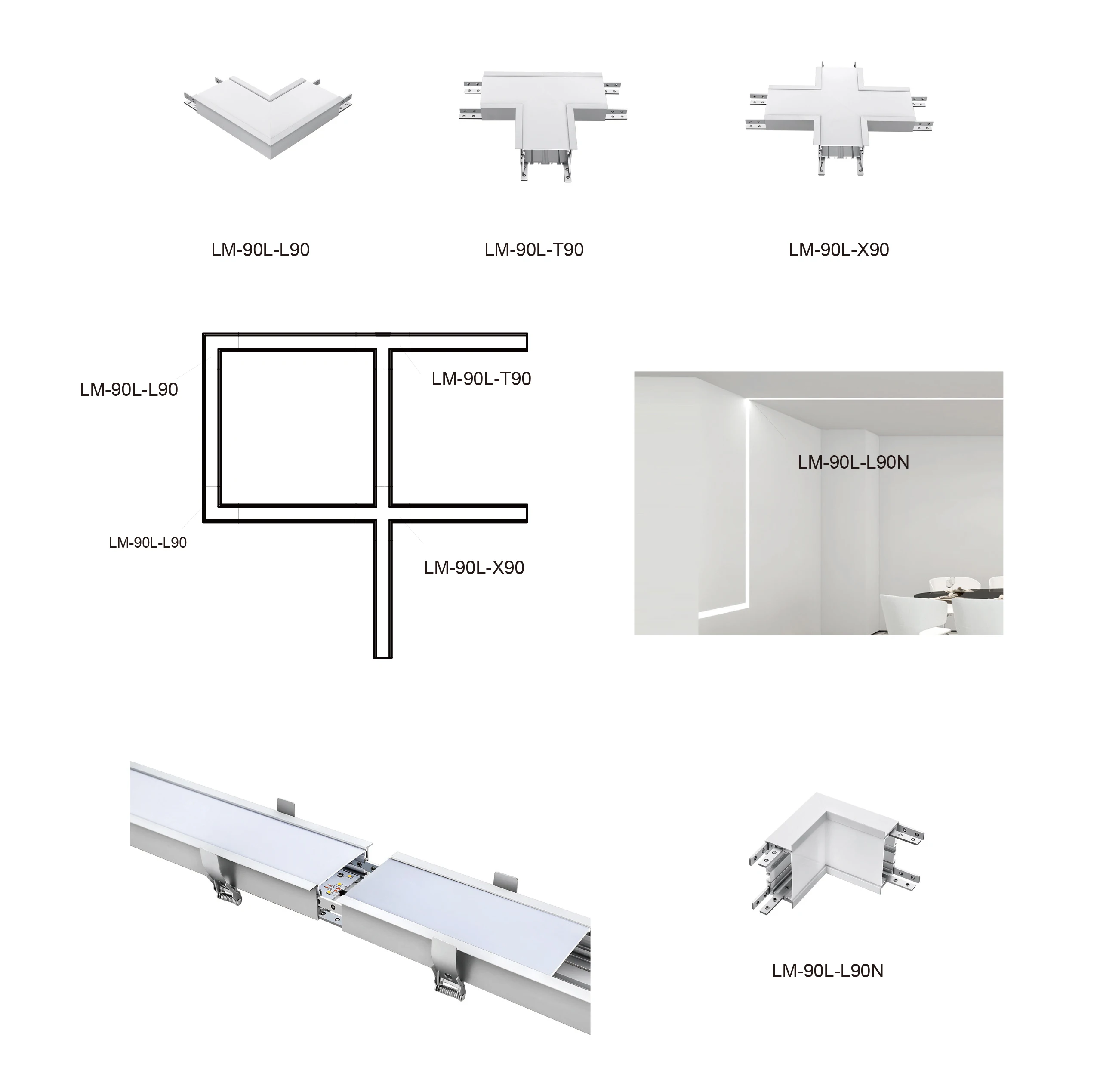 Linkable Recessed Integrated Led Linear Light for Office Design ...