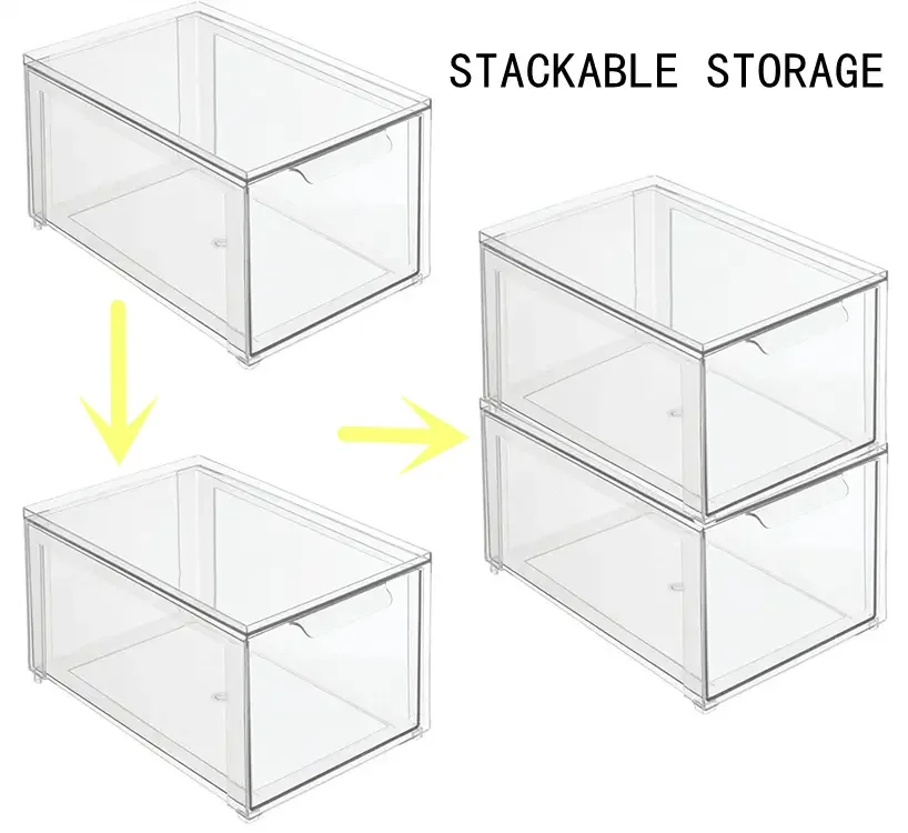 Stackable Clear Plastic Storage Drawers Organize Cosmetics and Beauty ...