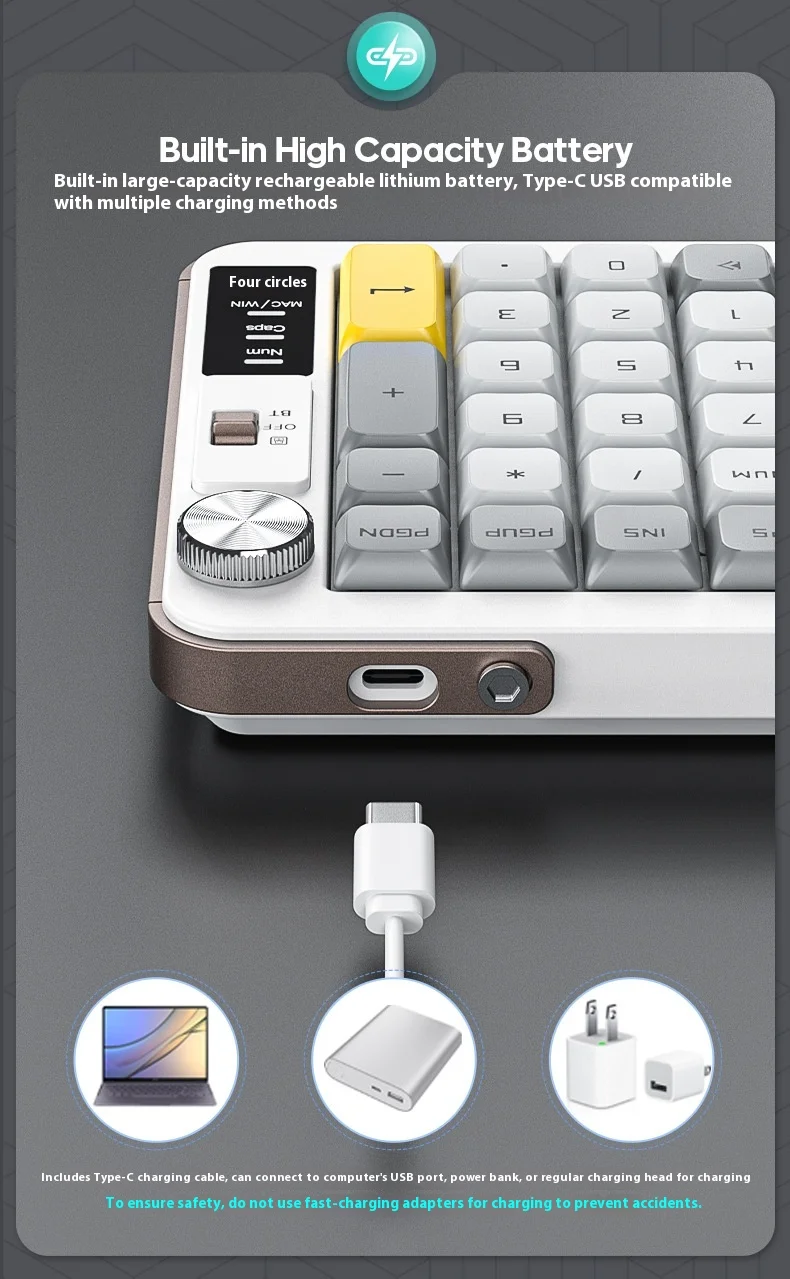 IMICE Dual-Mode Wireless for Bluetooth Scissor Foot Structure Mechanical Operation Mute Keyboard ...