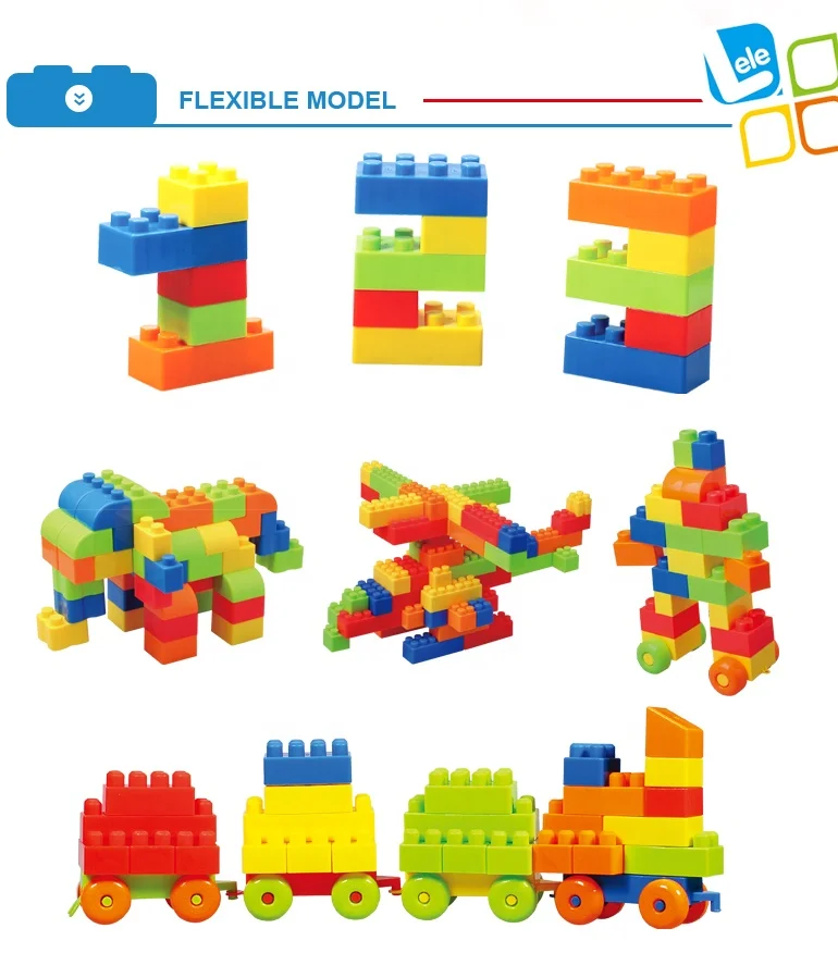 LELE BROTHER Large Interlocking Building Blocks - Eco-Friendly Toy Set ...