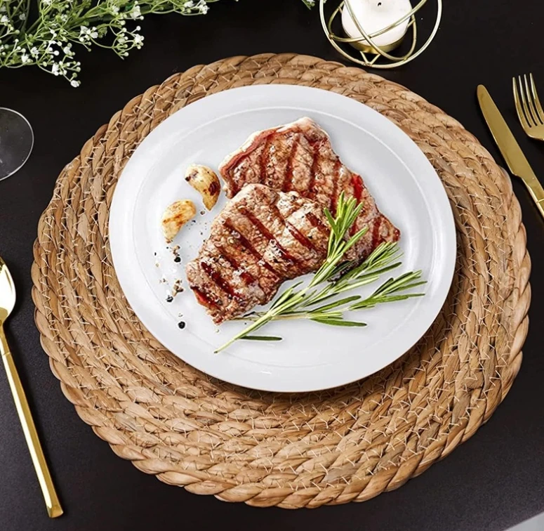 Natural Cattail Straw Round Woven Placemat, Eco-Friendly, ODM