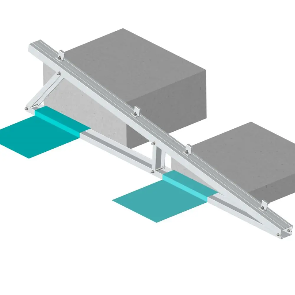 Flat Roof Triangle Aluminum Pv Mount Steel Ballasted Roof Solar ...