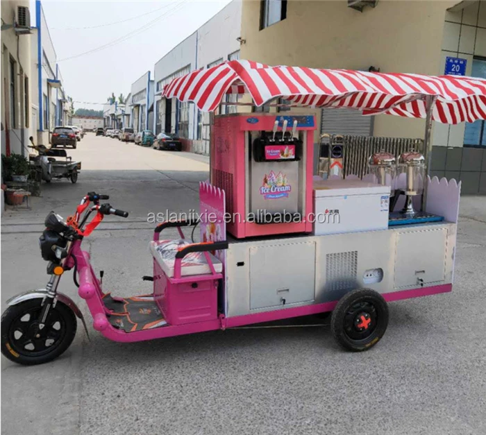 Convenient Mobile 3 Flavors Ice Cream Electric Vending Bike With ...