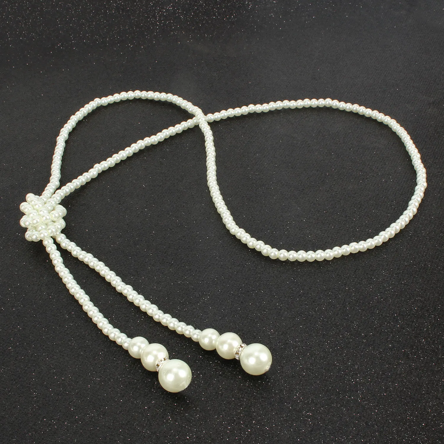 Ecoparty Fashion Faux Pearls Necklace 1920s Flapper Beads Cluster Long ...