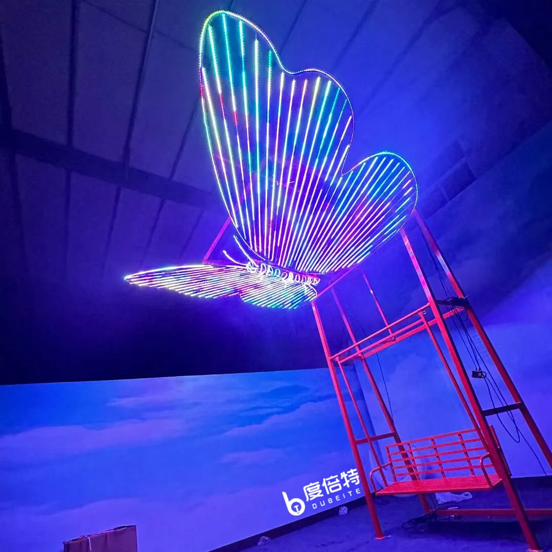 2023 Burning LED Flying Butterfly Luminous Wings Outdoor Light