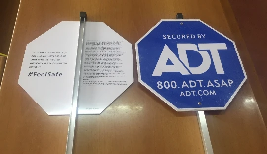 V014a Hot Selling Home 30' 25' Yard Plastic Blue Adt Security Yard Sign ...