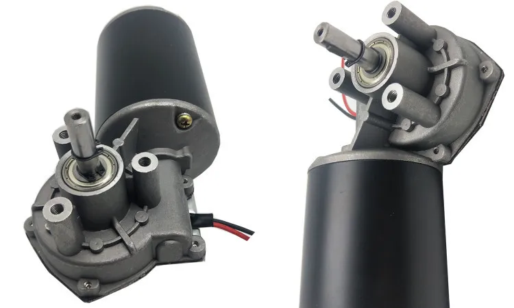 Micro Dc Worm Gear Motor Double Bearing 24v High Torque Worm Gear Motor ...