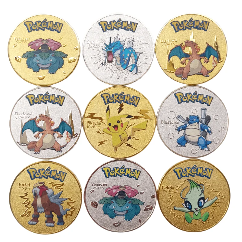 Pokemon Gold Silver Coins - Pikachu & Charizard Commemoratives