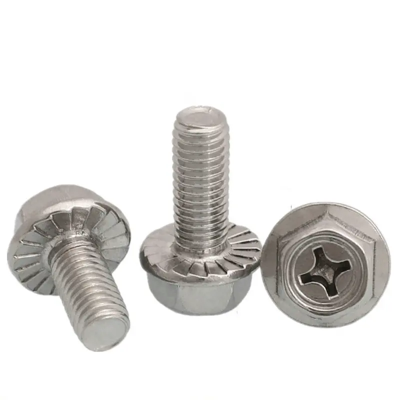 M6m8 Cross Flange Outer Hexagon Screw With Tooth Belt Medium 304 ...