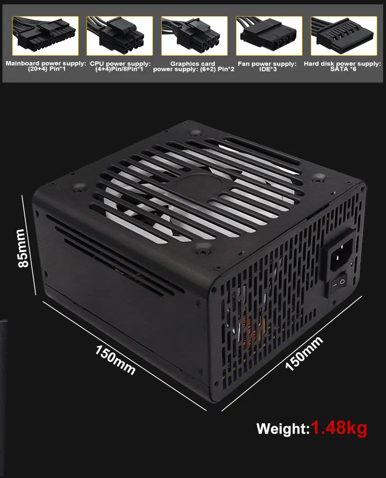 New RGB Full Modular 700w 800w 850w 1000w 80 Plus Computer Pc Power Supply| Alibaba.com