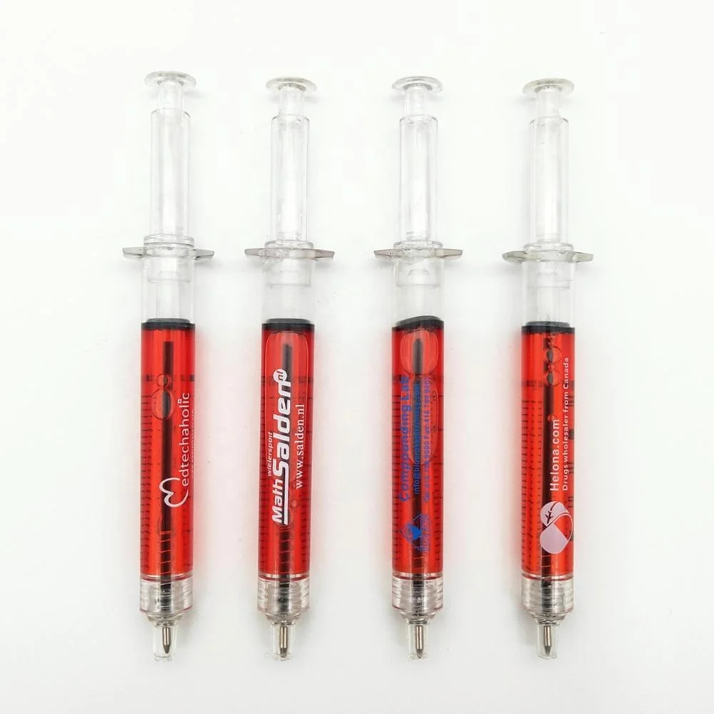 Custom Injection Shaped Medical Promotional 5ml Syringe Ball Point Pen ...