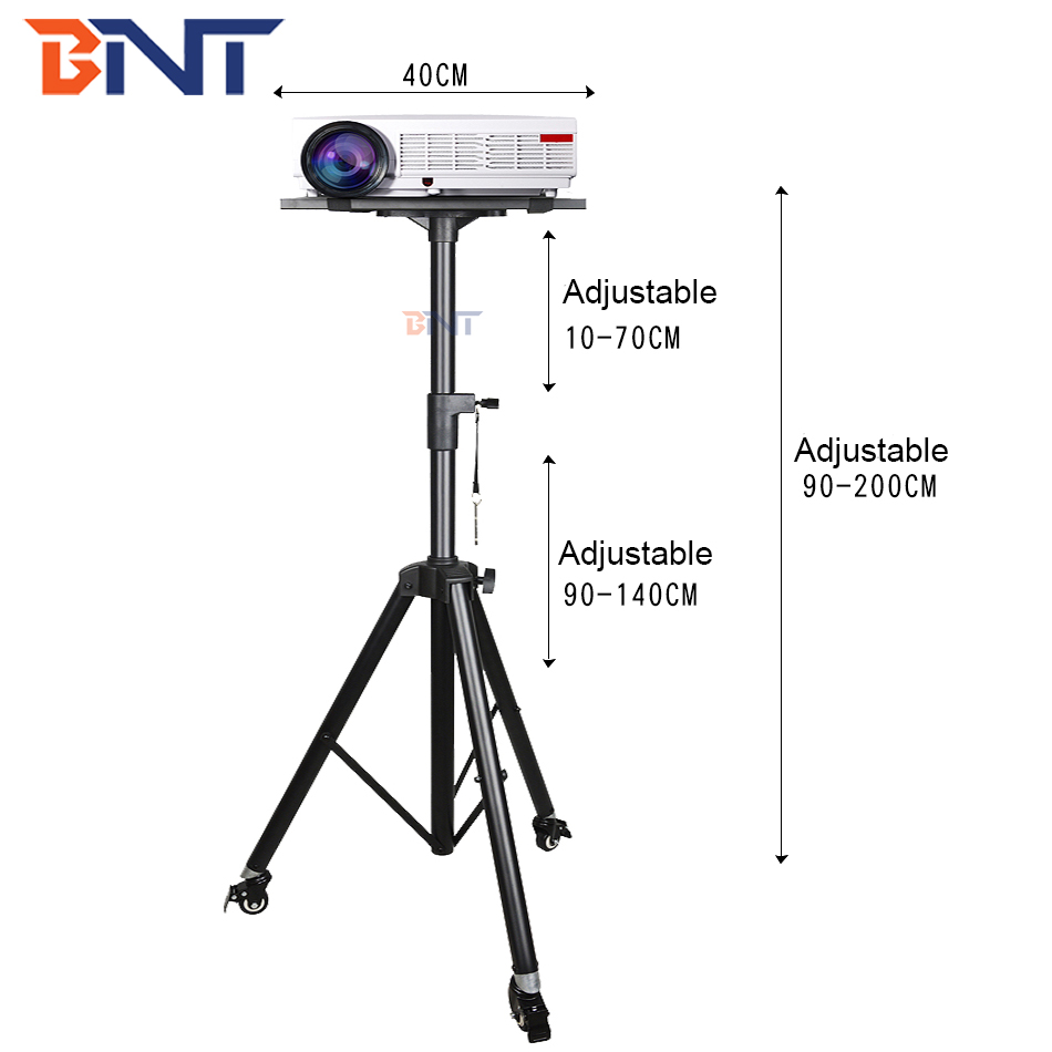 Portable Projector Tripod Stand with Wheels - Adjustable & Stable