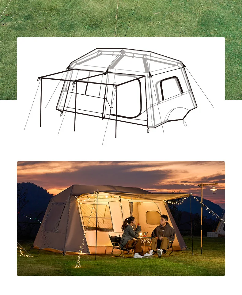 Large 13 Rooftop Outdoor Silver Tent Automatic Oxford Fabric Sunscreen ...